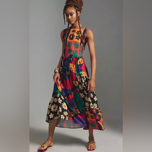 FARM Rio | Dresses | Farm Rio X Anthropologie 98 Pop Patchwork Print A ...